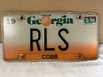 Vintage 1996 Georgia Vanity License Plate RLS | eBay