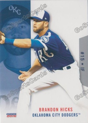 2016 Oklahoma City Dodgers Brandon Hicks RC Rookie Los Angeles Dodgers ...