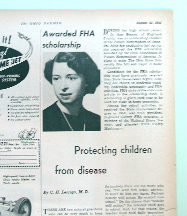 Original 1953 FHA Article Features Jo Ann Benner, Highland County Ohio ...