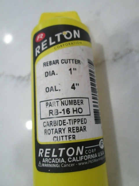 Relton 1 X 4 Long Rb-16 HO Rebar Cutter Rotary Carbide Tip Drill Bit ...