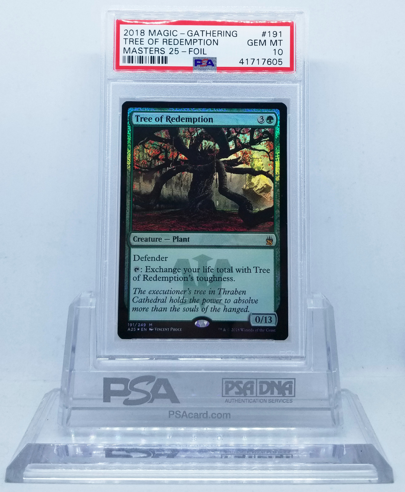 MAGIC MTG "MASTERS 25" TREE OF REDEMPTION #191 HOLO FOIL PSA 10 GEM ...
