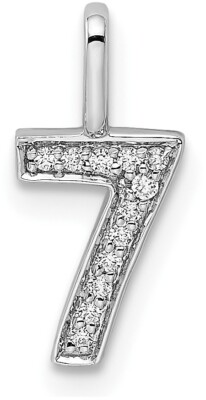 14K White Gold Diamond Number 7 Pendant PM8370-7-006-WA | eBay