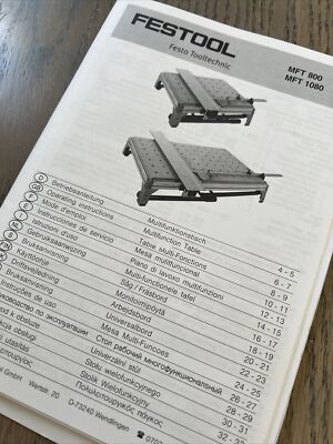 Festool MFT 1080 Multifunction Table Compact Size Collapsible Folding ...