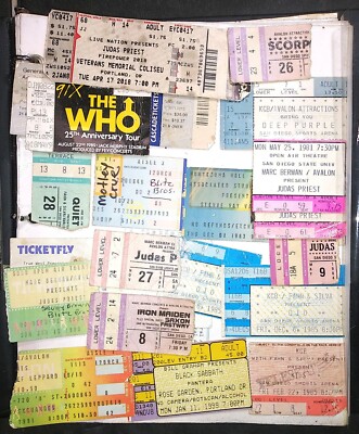 100+ vintage HARD ROCK/HEAVY METAL CONCERT TICKET STUBS Judas Priest in ...