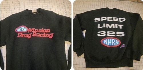 Vtg NHRA Sweatshirt Sz M Winston Drag Racing Shirt 90s Speed Limit 325 ...