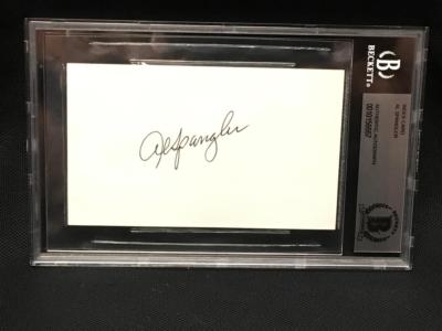 AL SPANGLER CUBS ASTROS BRAVES SIGNED 3X5 INDEX CARD Beckett BAS ...