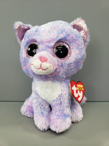 Ty Beanie Boos Cassidy Cat Purple Plush Toys Kitty Cat SHELL 100% TY ...