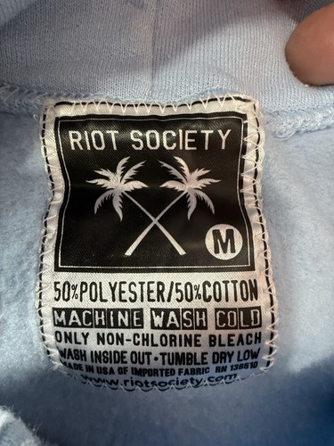 Riot Society Hoodie Sweatshirt Mens Sz M Blue Ramen noodle Pullover ...