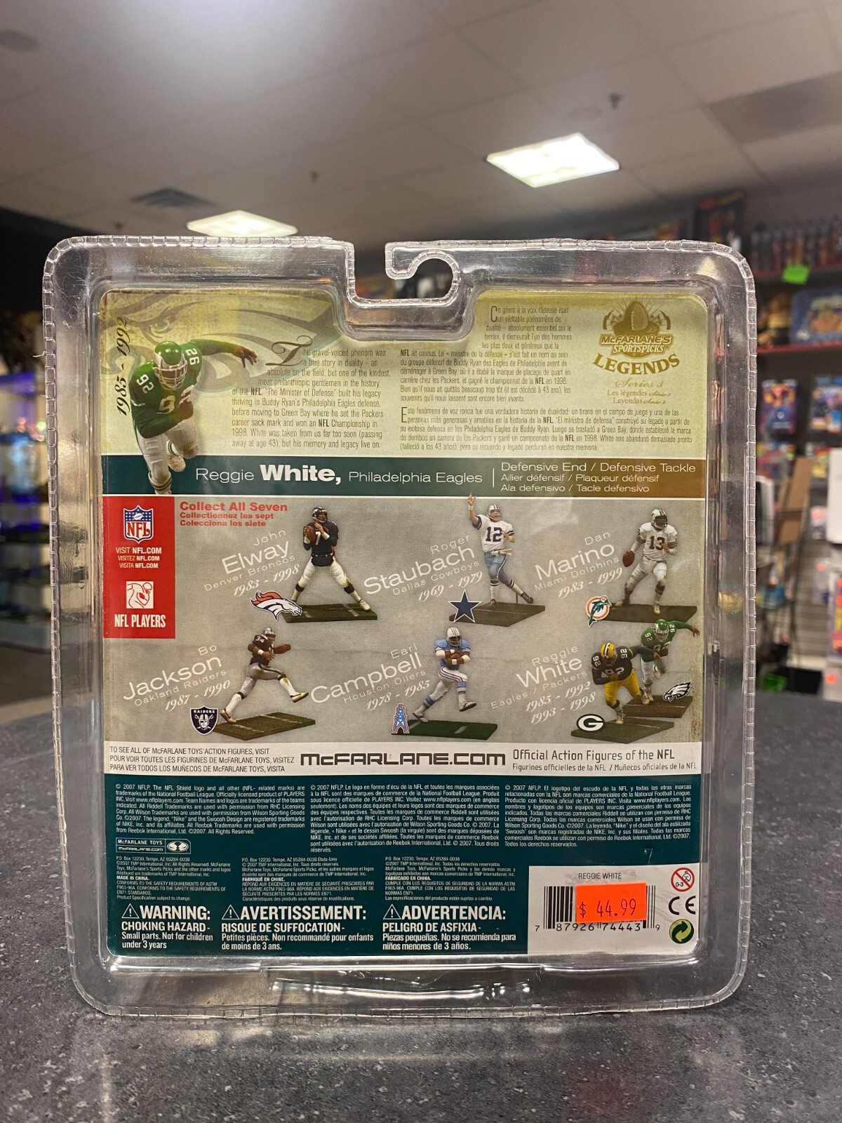 Reggie White McFarlane Toys Philadelphia Eagles Action Figure NFL ...