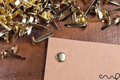 100 x Gold Paper Fasteners Split Pins Binding High Quality Office Craft ...