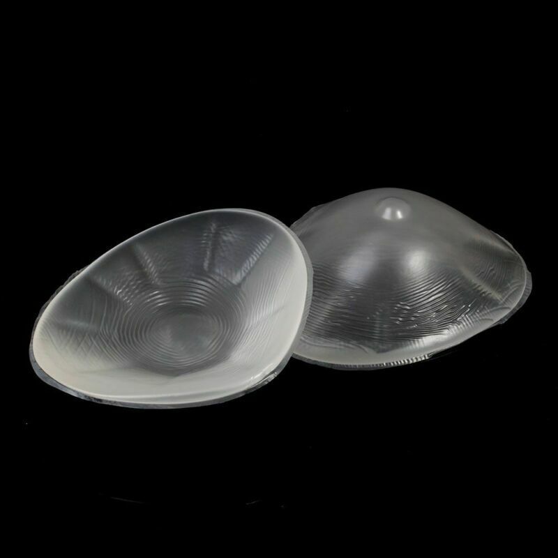 Triangle Aqua Clear Bra Insert Pad Silicone Breast Form Swim Push Up ...