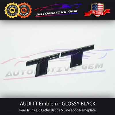 Audi TT Emblem GLOSS BLACK Rear Trunk Lid Letter Badge S Line Logo ...