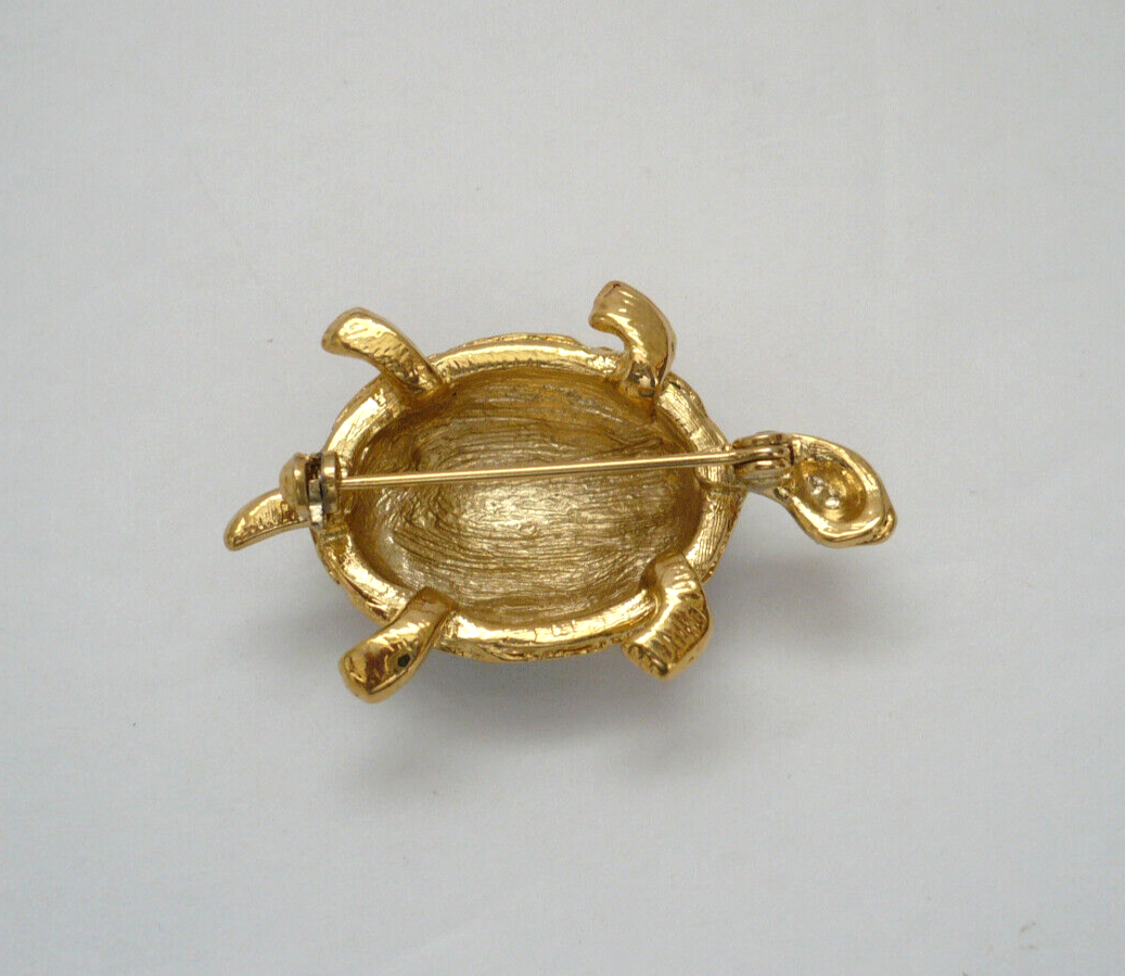 Genuine Austrian Crystal Turtle Pin in Box | eBay
