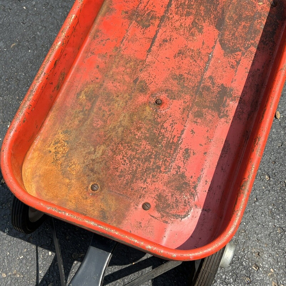 Vintage 60’s REX JET Red Metal Pull Wagon | eBay