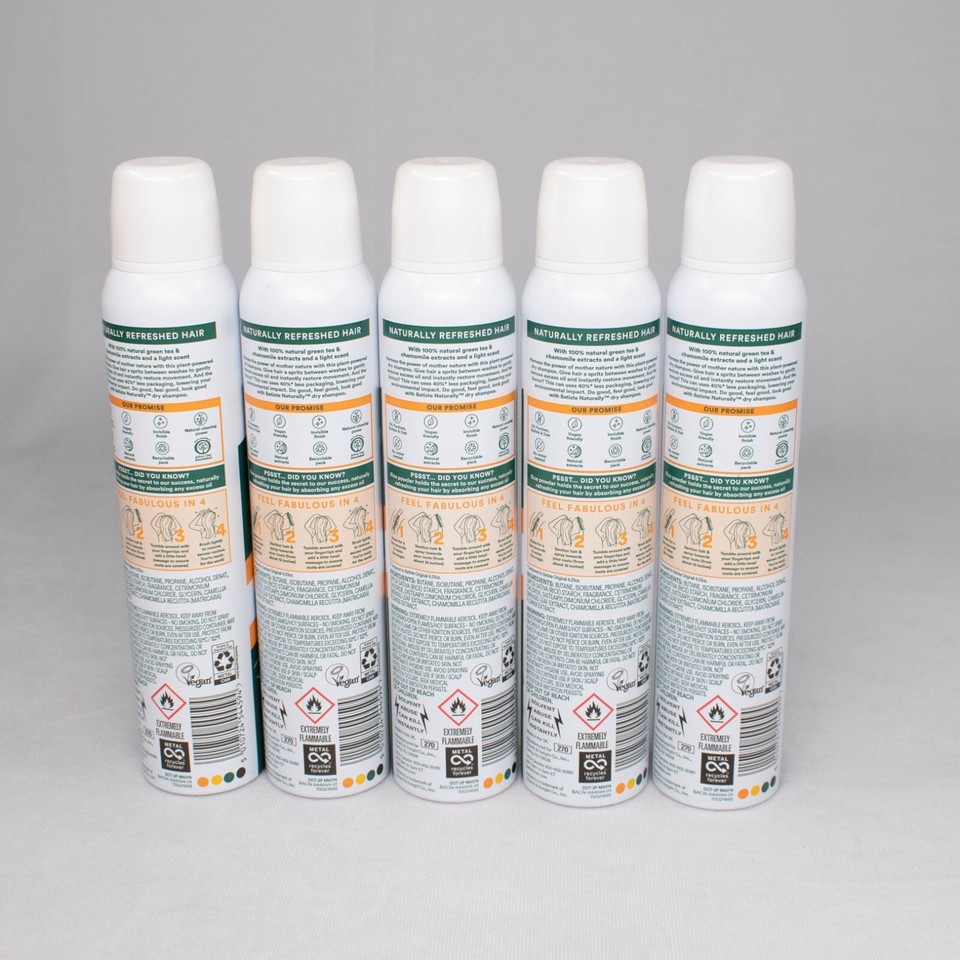 5X Batiste Naturally Plant Powered Dry Shampoo Green Tea And Chamomile ...