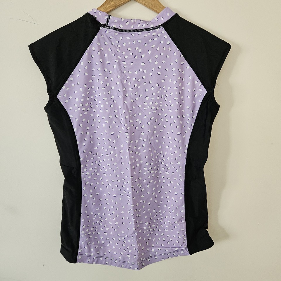 Infamous Swim - Zoe Cap Sleeve Rash Vest XL Popcorn Lilac | eBay