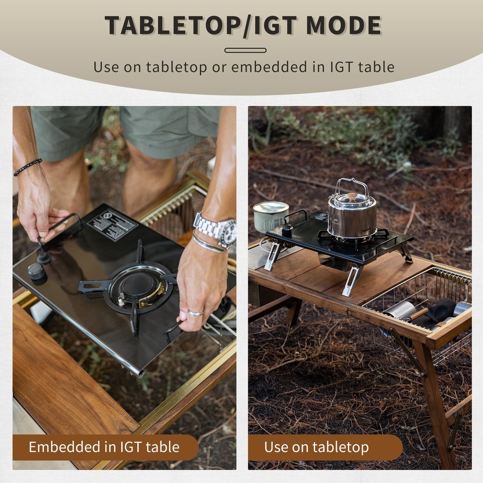 Camping Gas Stove for IGT Table, Folding Isobutane Stove with Carry Bag ...