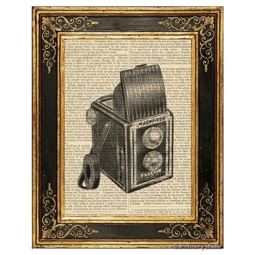 Twin Lens Reflex Camera #2 Art Print on Vintage Book Page Home Office ...