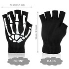 Skeleton Gloves Fingerless Bone Gloves Glow in the Dark Knitted ...