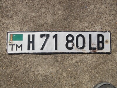 Turkmenistan License Plate TM Turkmen Persian Lebap Province Asia H ...