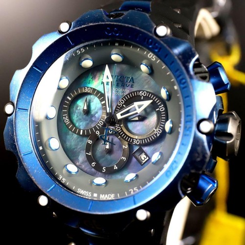 Invicta Reserve Venom Gen II Swiss Made Blue Distressed Black MOP 52mm ...