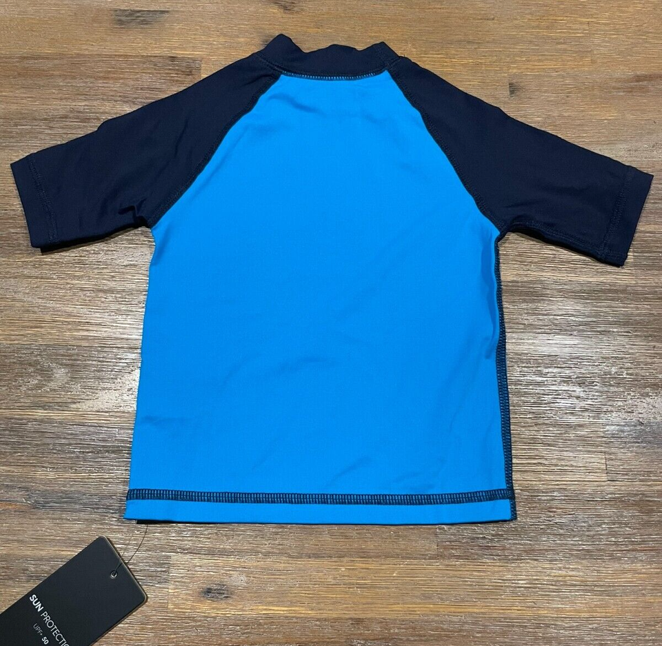 Boys size 2 QUIKSILVER blue rash vest top rashie UPF 50+ NEW 9927 | eBay