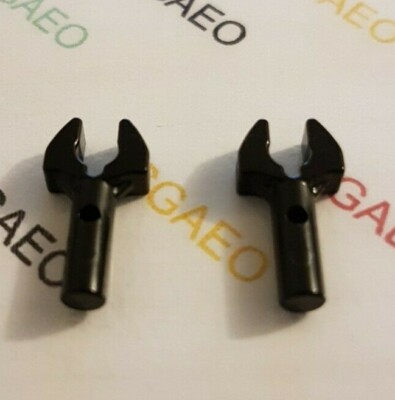 2 x Lego 48729b Bar 1L with Clip Mechanical Claw, Cut Edges and Hole on ...