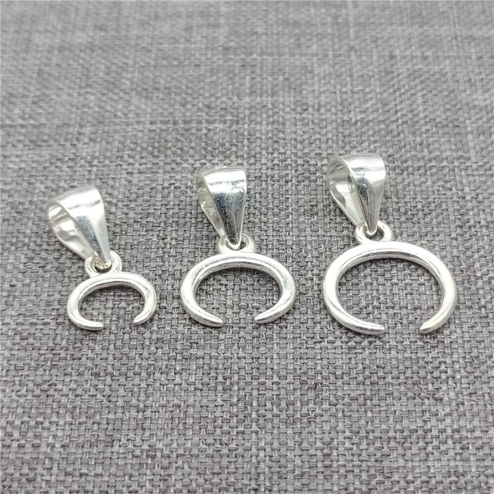 5pcs of 925 Sterling Silver Half Crecent Moon Pinch Bails for Pendant ...