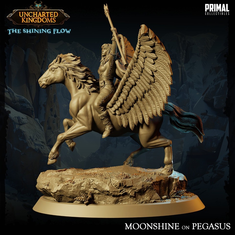 Goldmoon on Pegasus Dragonlance Fantasy Miniature DnD Figure RPGs ...