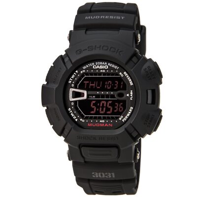 Casio Men's Watch G-Shock Mud Resistant Digital Black Dial Resin Strap ...