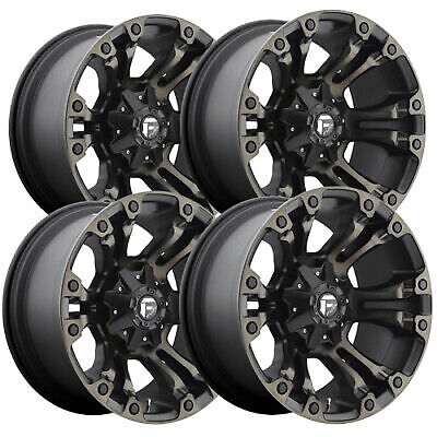(Set-4) Fuel D569 Vapor 17x9 6x135/6x5.5" -12mm Black/Tint Wheels Rims ...