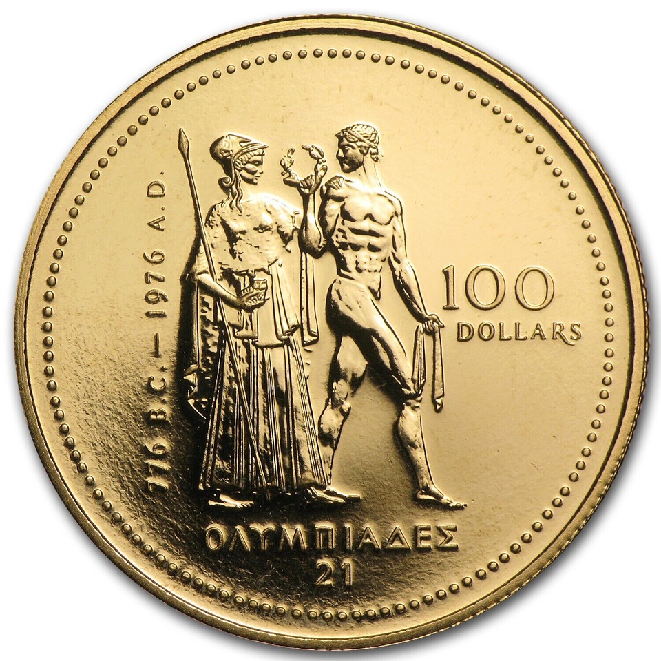 1976 CANADA $100 DOLLARS 14K GOLD COIN, MONTREAL OLYMPICS. | eBay