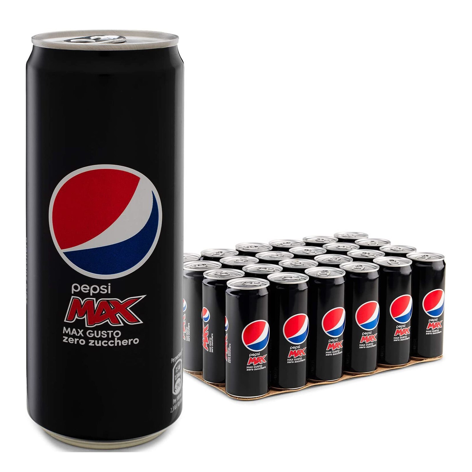 Pepsi Max Bibita Analcolica Gusto Cola Zero Zucchero 24 Lattine da 330 ...