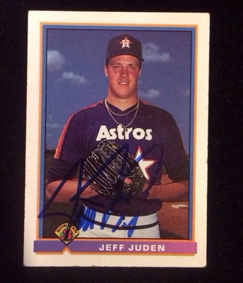 JEFF JUDEN 1991 TOPPS BOWMAN ROOKIE Autographed Signed AUTO Baseball ...