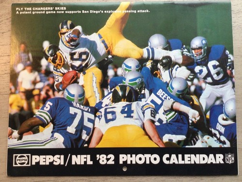Pepsi NFL 1982 Photo Calendar EX (Chargers Back Chuck Muncie on Cover ...