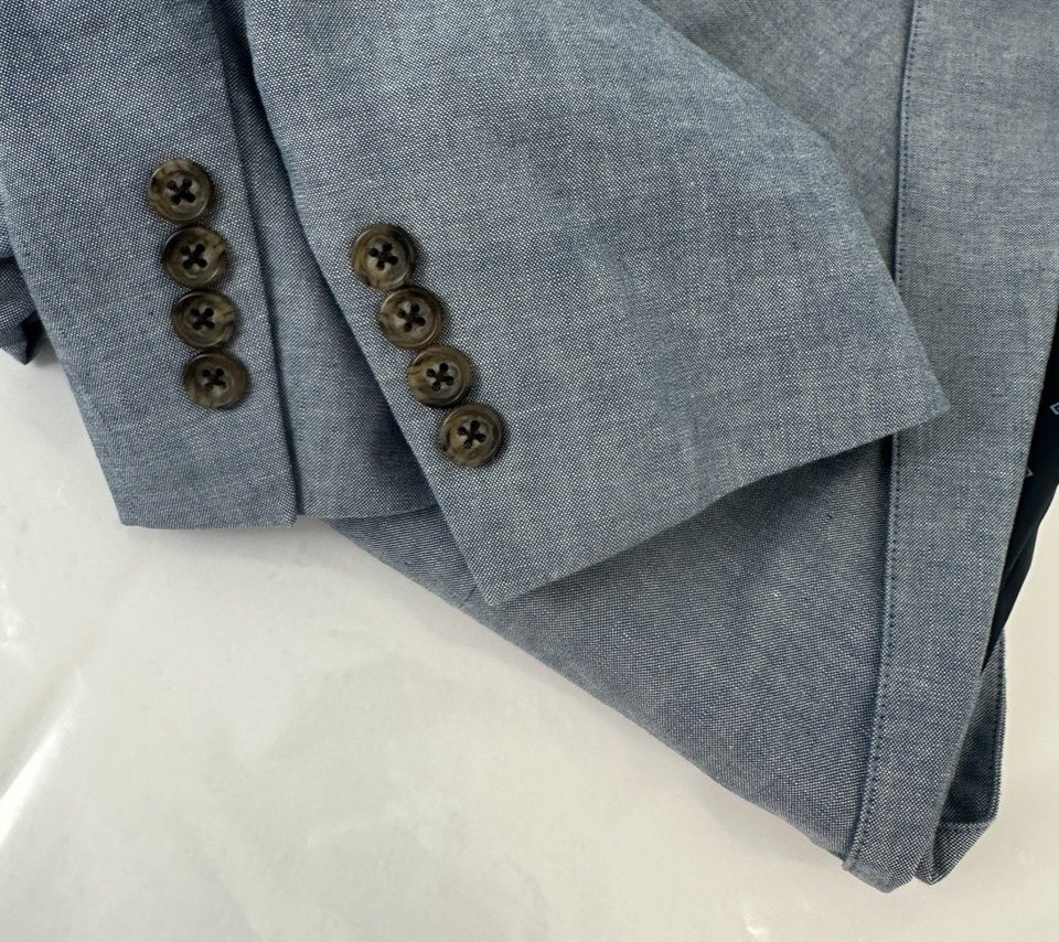 BONOBOS Blazer Mens Sz 40R Blue Chambray Standard Fit Single Button ...