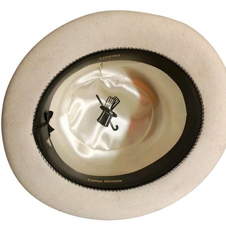 Vintage Capas Design Cream Derby Hat Feather Pin SZ S | eBay