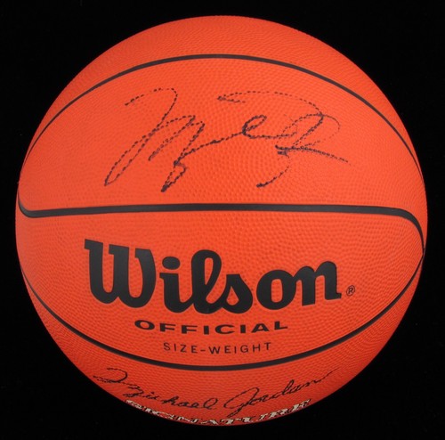 Michael Jordan Signed Wilson Signature Model Basketball Huge Auto! JSA ...