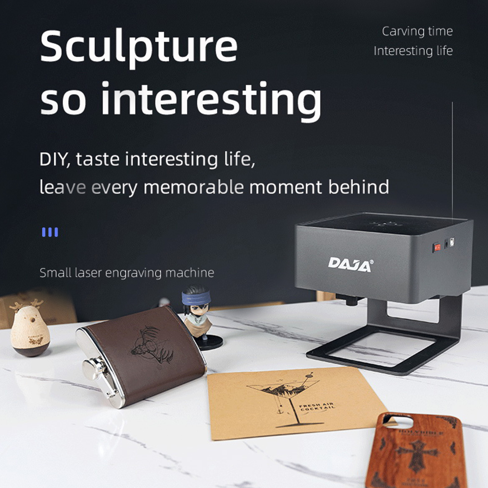 DAJA DJ6 Laser Engraver Engraving Carving Machine 80x80mm DIY Logo ...