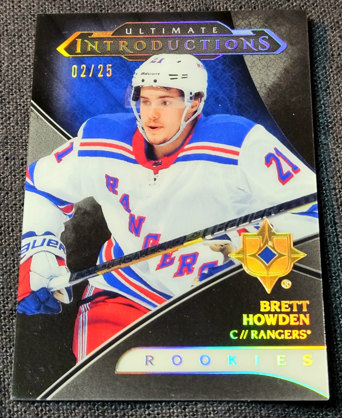 2018-19 UD Ultimate Black /25 Onyx Brett Howden Rookie Introductions RC ...