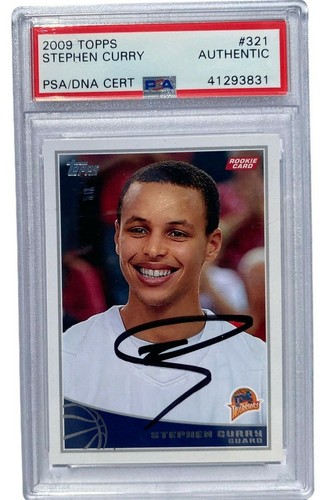STEPHEN CURRY SIGNED 2009 TOPPS ROOKIE CARD RC #321 AUTO WARRIORS PSA ...