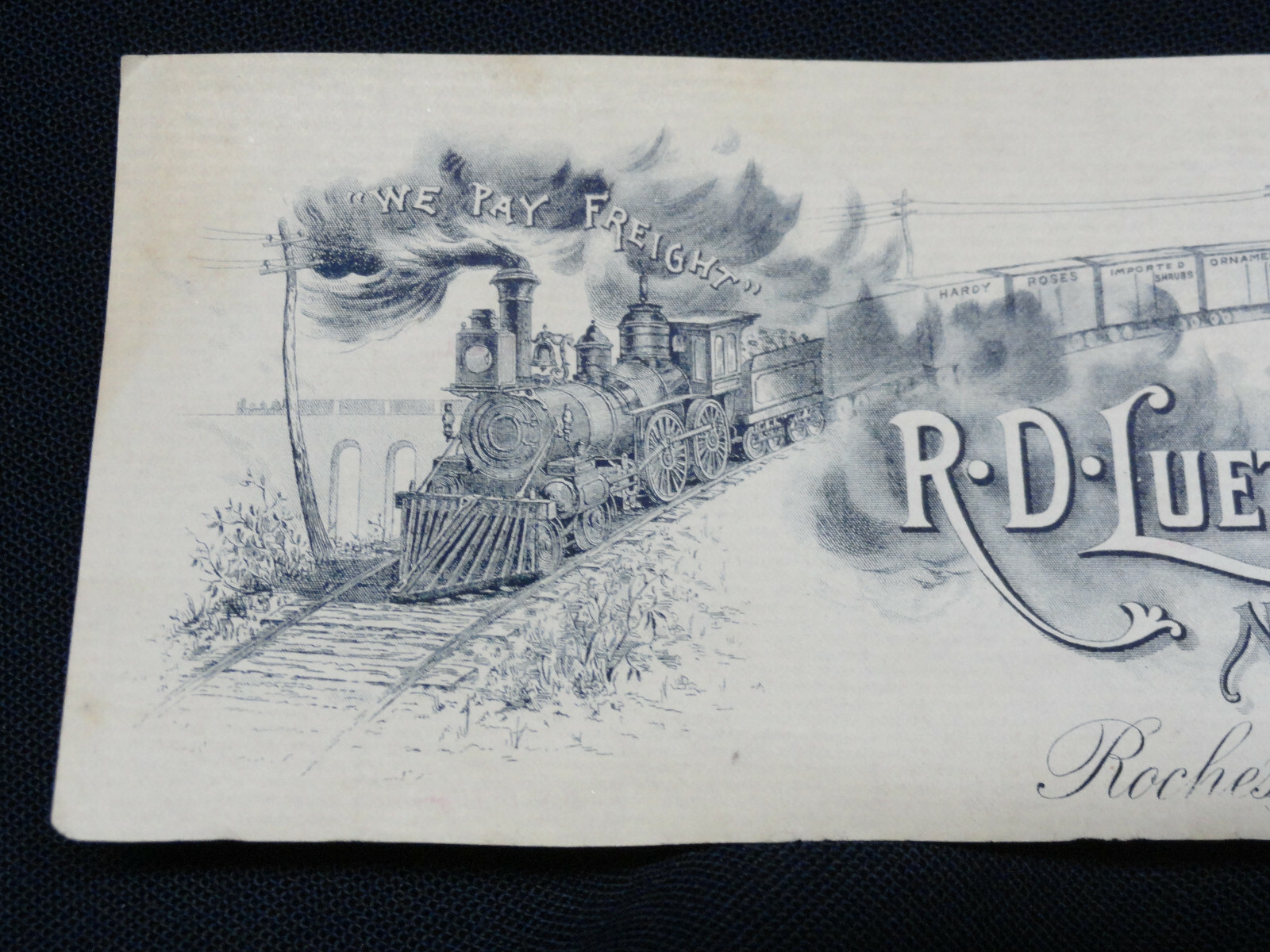 1894 Railroad RR Train Vignette Letterhead from Luetchford & Co ...