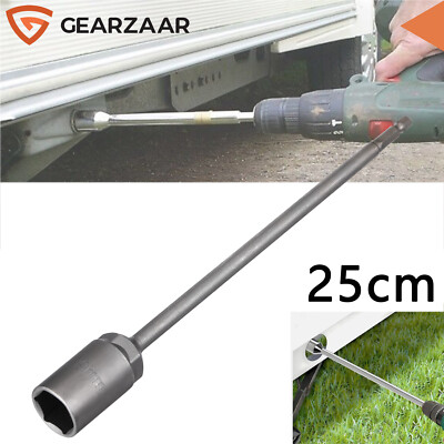 25cm Corner Steady Caravan Leg Winder Drill Extension Jack Socket 19mm ...