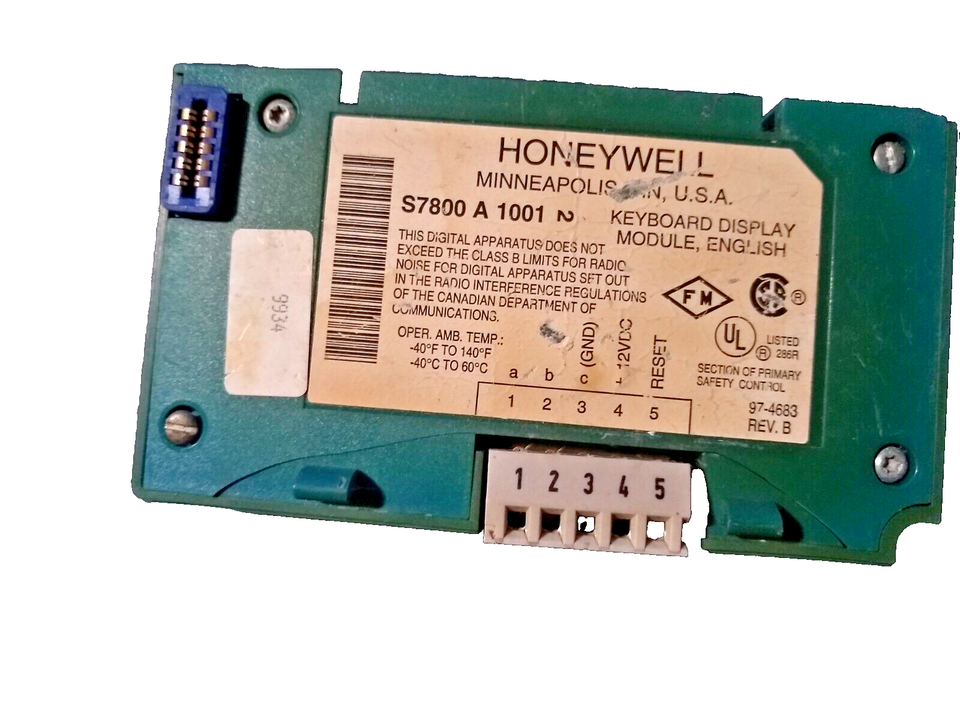 PARTS ONLY! Honeywell S7800A1001 Burner Control Keyboard Display Module ...