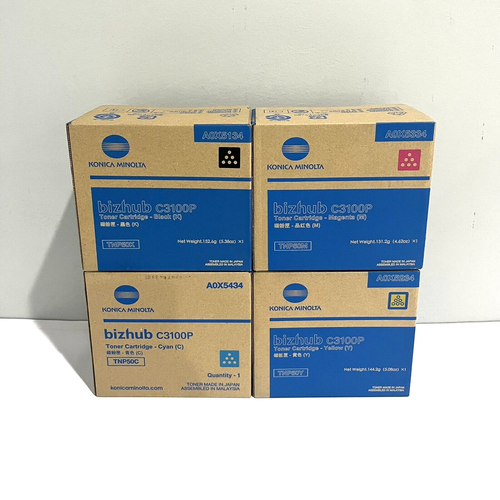 Konica Minolta TNP50 Toner Cartridge Set Yellow Magenta Cyan Black bizhub C3100 | eBay