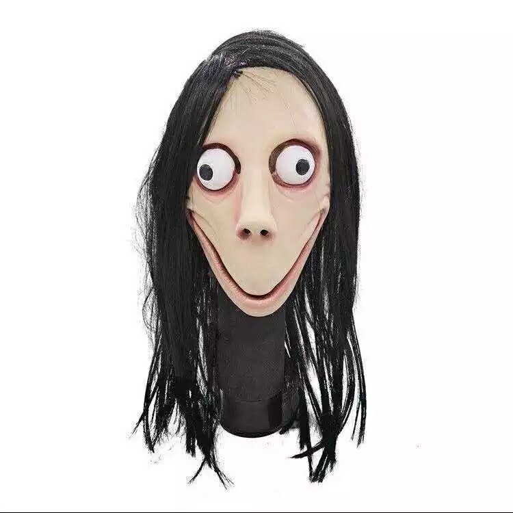 Momo Halloween Mask Horror Costume Cosplay Screamer Carnival With Hair ...