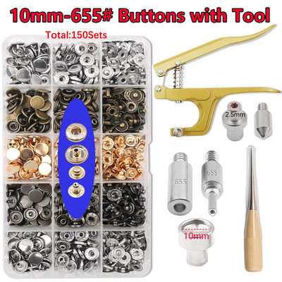 New Metal Snap Buttons Botones Bouton Pression with Pressure Pliers ...
