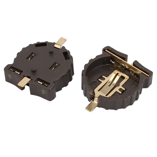 4 Pcs Plastic CR1220 Cell Button Lithium Batteries Socket Holder Brown ...