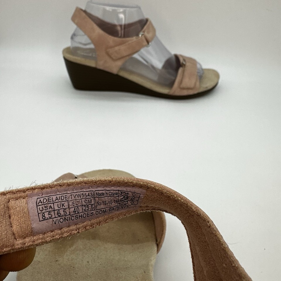 Vionic-Adelaide Ankle Strap Wedge Sandals Dusty Pink Women 8.5 US | eBay