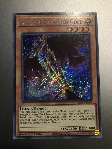 Yugioh Evil HERO Adusted Gold BROL-EN068 Secret Rare 1st Edition NM | eBay